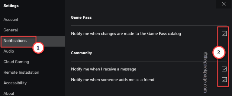 Xbox App Notifications not working in Windows 11/10
