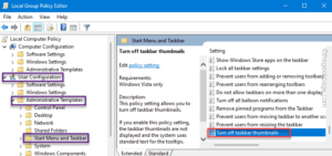 How to enable or disable Taskbar Thumbnail Preview