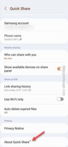Quick Share feature not working on Samsung phone - Fix