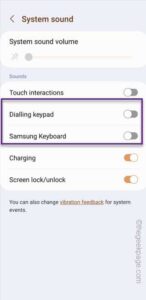 How to turn off the clicking noise in Samsung mobile