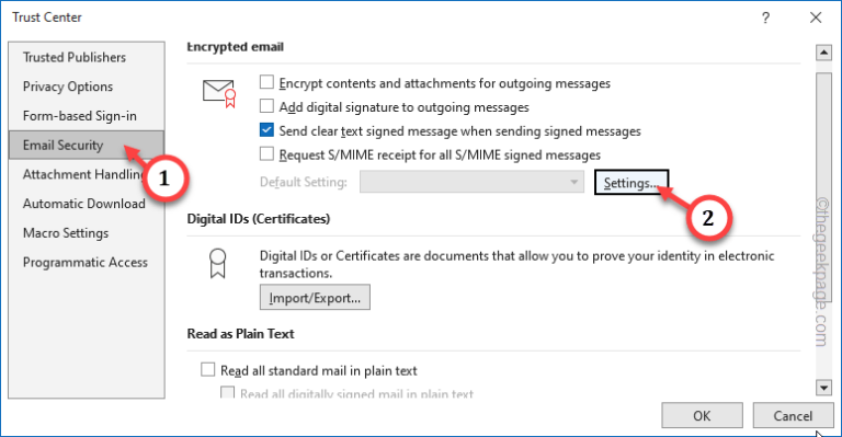 Your Digital ID name cannot be found issue in Outlook : Fix