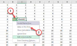 How to fix Name error in Microsoft Excel