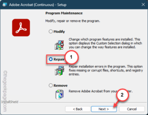 An error has been detected with a required application error in Adobe ...