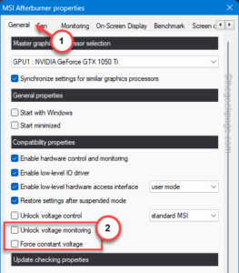 MSI Afterburner failed to start scanning issue : Fix
