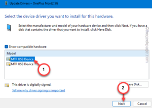 Upgrade device settings to accept Media Transfer error : Fix