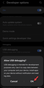 Upgrade device settings to accept Media Transfer error : Fix