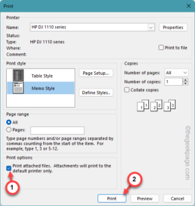 Outlook quick print not working in Windows 11 : Fix