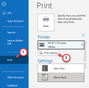 Outlook quick print not working in Windows 11 : Fix