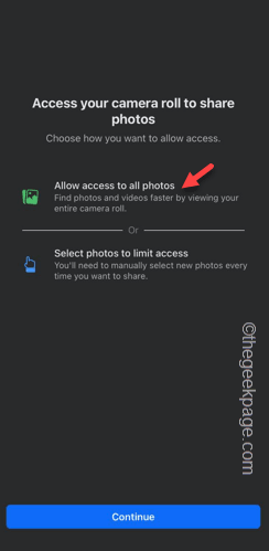 Allow Photos access is missing in iPhone : Fix