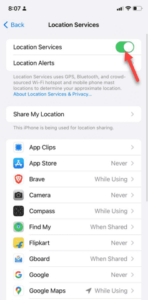 App does not appear under location services in iPhone: Fix