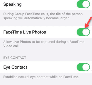 Can't turn on FaceTime live photos, greyed out: Fix