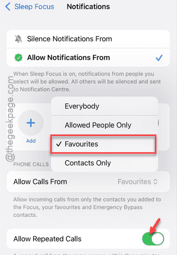 How to Allow calls to ring in focus mode in iPhone