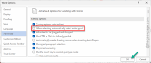 Dragging or Selecting Text Fails or Selects Too Much in Microsoft Word
